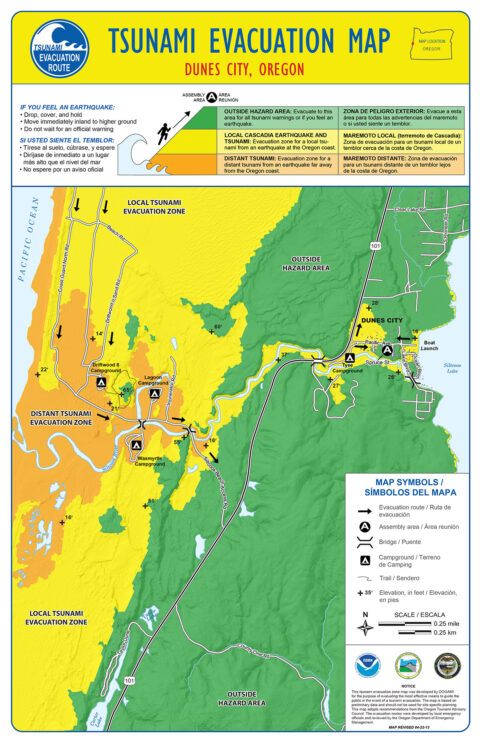 Dunes City Tsunami Evacuation Map | Western Lane Fire & EMS Authority